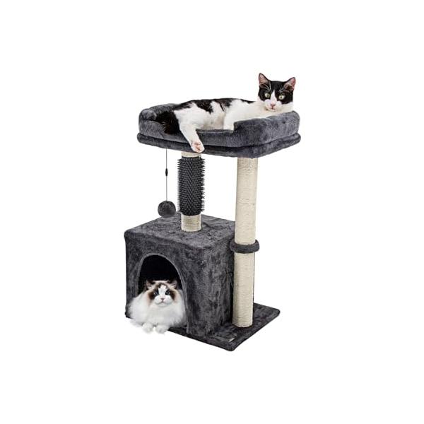 スモーキーグレー/-/HX01・Color:スモーキーグレー・??多機能キャットタワー猫の日常を快適に過ごさせるため、見おろし展望台、サイザル麻コラム、セルフグルーマー、ダングリングボール、居心地の良いベッドが一つに。コンパクトで場所をとら...