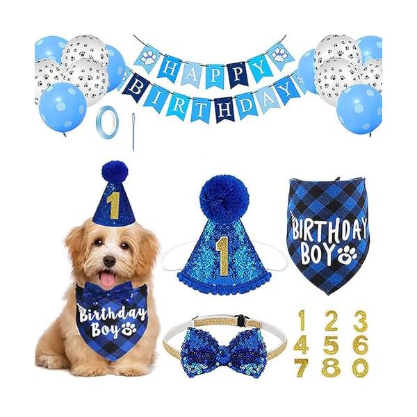 0ブルーの風船セット/-/CT231・Color:ブルーの風船セット・内容物帽子+猫 犬用バンダナ+蝶ネクタイ+バースデー飾り+飾りバルーン10個+0〜9の数字。大切なペットの誕生日に可愛く飾り付けできるペット用誕生日セットです。・上質な素...
