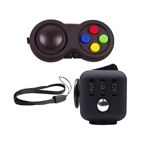 ブラック/-/YI-00067/YI-00127/YI-00197a・Color:ブラック・手遊びで気分転換できる：手で触って気分転換できるフィジェットパッドとフィジェットキューブのセットです。パッドとキューブの二種類で遊べるので楽しみ方も...