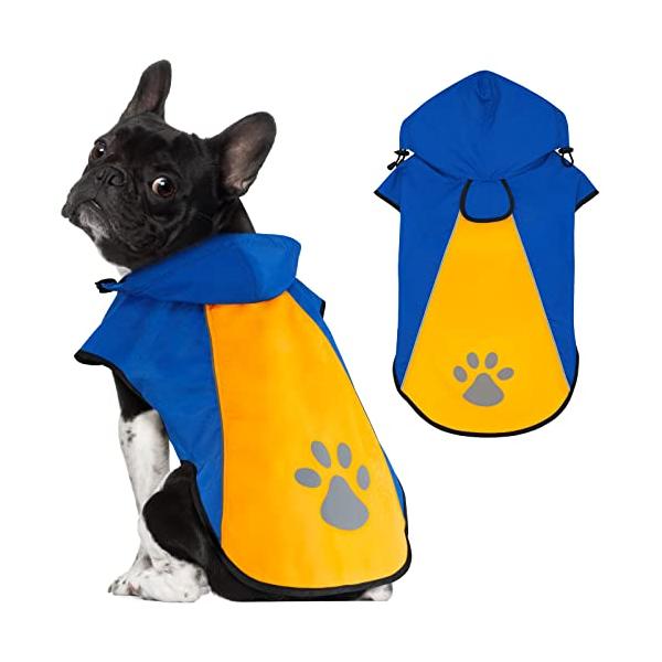 オレンジ&amp;ブルー/XL/Kpuplol-1・Size:XLColor:オレンジ&amp;ブルー・パッケージ個数:1・???耐久性 雨や雪に強い最新防水生地羽のように軽いレインコートは、どんなに悪天候でも子犬が乾燥した快適な毛を保つこ...