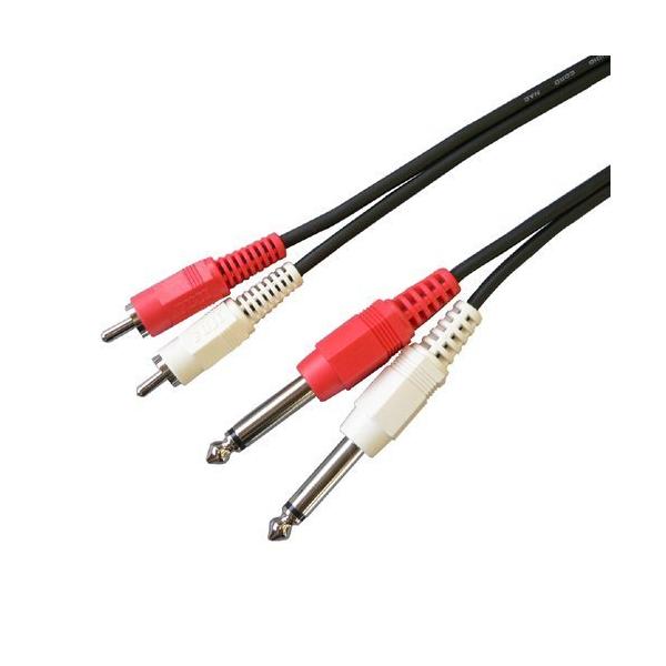 黒/3.0m/C-054・Size:3.0m・パッケージ個数:1・６．３ｍｍ標準端子（ＬＩＮＥ端子等）と赤白音声入力端子を接続します・電子楽器とパワーアンプなどの接続に・ケーブル長：３ｍ・商品状態：新品未使用・パッケージはありません。