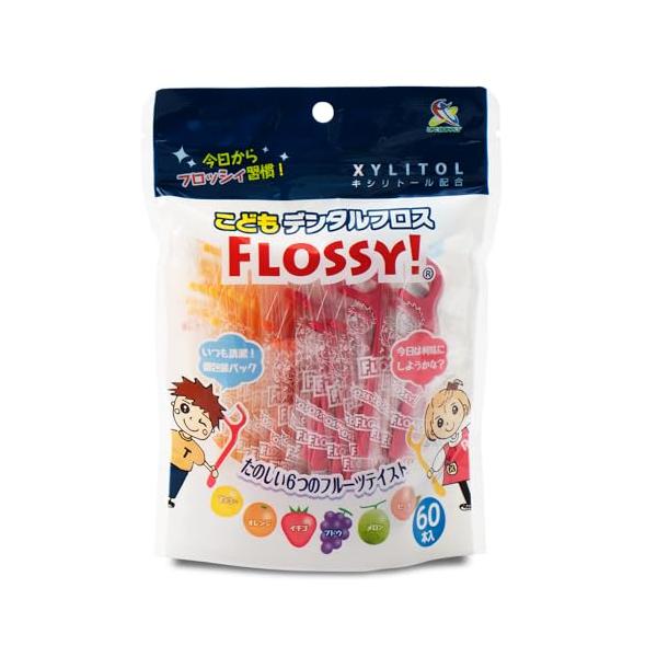 袋イエロー、オレンジ、ピンク、バイオレット、ライトグリーン、サーモンピンク/60本/-・FlavorName:フルーツSize:60本・パッケージ個数:1・こどもの歯に合わせたスモールサイズのフロス、60本入。・6つのくだものフレーバー(マ...