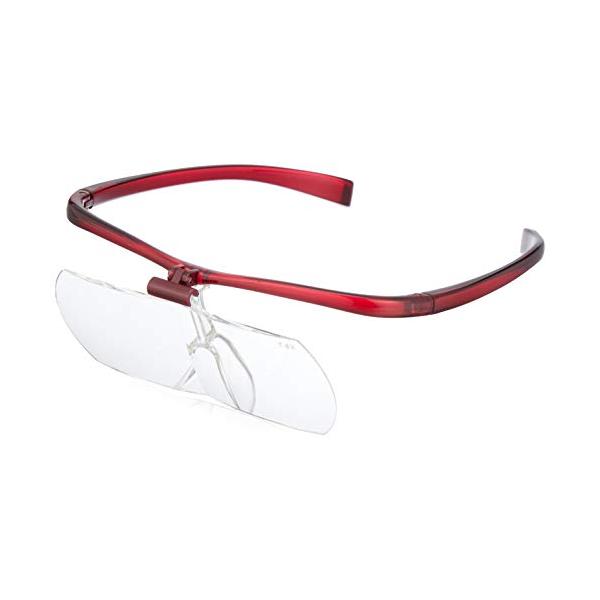 アイフィール II-WLレッド/-/42922・パッケージ個数:1・メガネ感覚の軽量拡大鏡・メガネ併用可手を使わず観察できるので、爪の手入れや読書、プラモデル作りや刺繍作業など両手を使う細かい作業に大変便利です。また軽量ですので、商品の検品...