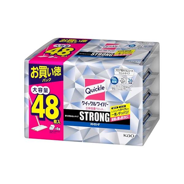 シルバー/48枚入り/-・Size:48枚入り・パッケージ個数:1・床のベタベタ汚れをゴシゴシせずに拭きとれる強力タイプの床用ウエットシート。・フロア用クイックル史上最強の拭きとり力1でホコリ、髪の毛、油汚れや足裏汚れもすっきり拭きとります...