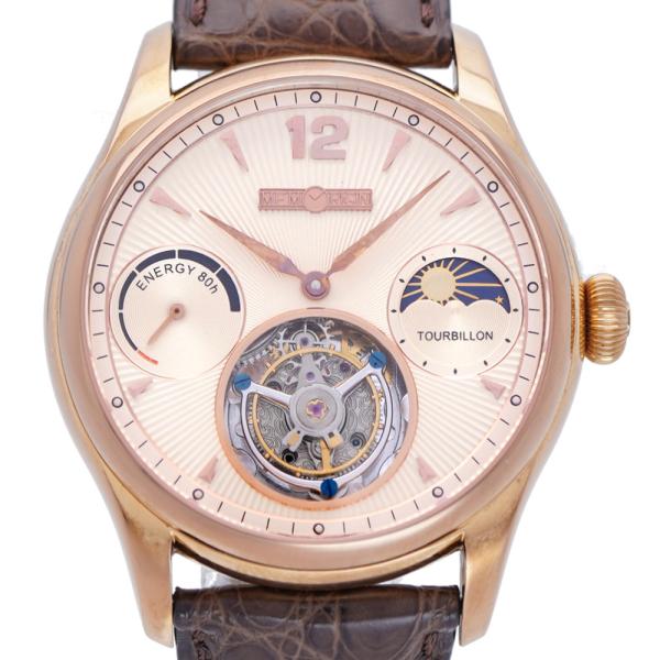 ■商品情報[管理番号]5K0041IZ6[ブランド]メモリジン（MEMORIGIN）[タイプ]手巻き[対象]メンズ[カラー]ゴールド/ブラウン x ピンクゴールド[金具]ピンクゴールド[モデル]トゥールビヨン エバーラスティング[サイズ]ケ...