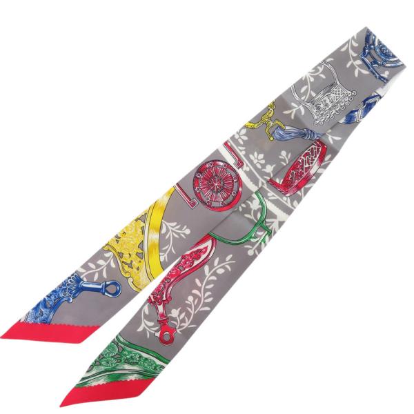 ■商品情報[管理番号]7I0187II5Q1[ブランド]エルメス（HERMES）[対象]レディース[カラー]グリス/アシエ x ルージュ[モデル]ツイリー 鐙 リミックス Etriers Remix [生産国]フランス[サイズ]約5cm x...