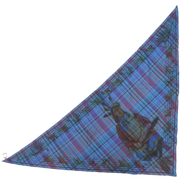 ■商品情報[管理番号]8B0111ZZ5Q1[ブランド]エルメス（HERMES）[対象]レディース[カラー]パープル/ブルー x オレンジ[金具]シルバー[モデル]マキシポワント パウニー族の首長 PANI LA SHAR PAWNEE チ...