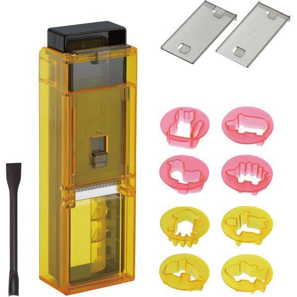 ●箱サイズ：約10.8×5.5×24.5（ｃｍ）/重さ：258g●化粧箱入●現品約２０×６．５×４．２ｃｍ●ＡＢＳ樹脂、ステンレススチール●本体、厚み調節板、抜き型（８個）、カッター●切り餅を１・２・３ｍｍの厚さにスライス！●原産国：日本●...