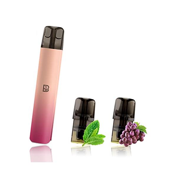 電子タバコ・ZERO 2互換スターターキット：互換出来電子タバコ；純正品より大容量、長持ちバッテリーモッド＊１、人気フレーバーカートリッジ＊２（メンソール+葡萄）カートリッジは付属品として含まれており、フレーバーはランダムでお届けする場合が...