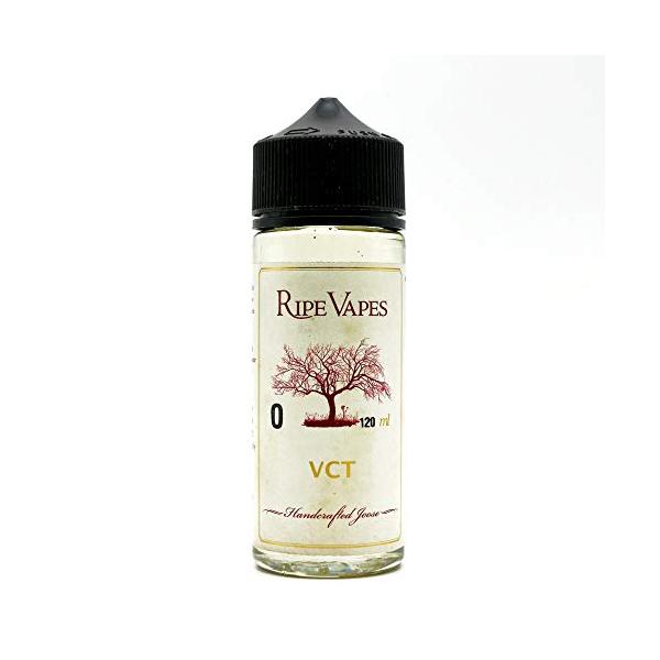 ブランド：Ripe Vapes  ライプベイプフレーバー：VCT　（程よい甘さのタバコ系フレーバー）容量：120ml 大容量ボトル主成分：VG70  PG30 ニコチン0mg生産国  USA 海外リキッド