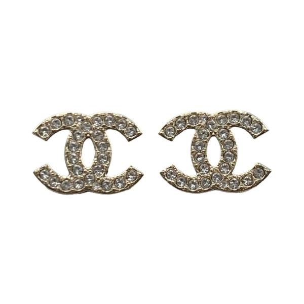 CHANEL シャネル ピアス ココマーク ラインストーン ゴールド CHANEL シャネル ピアス ココマーク ラインストーン ゴールド