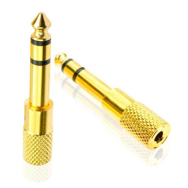 名称：6.5mmオスto3.5mmメス アダプタインターフェース：6.5mmプラグ 3.5mmオーディオポート内容物：アダプタ1本包装：簡易梱包カラー：ゴールド機能：オーディオアダプター長さ：約5.3cm適合機種：6.5mmポート搭載のアン...