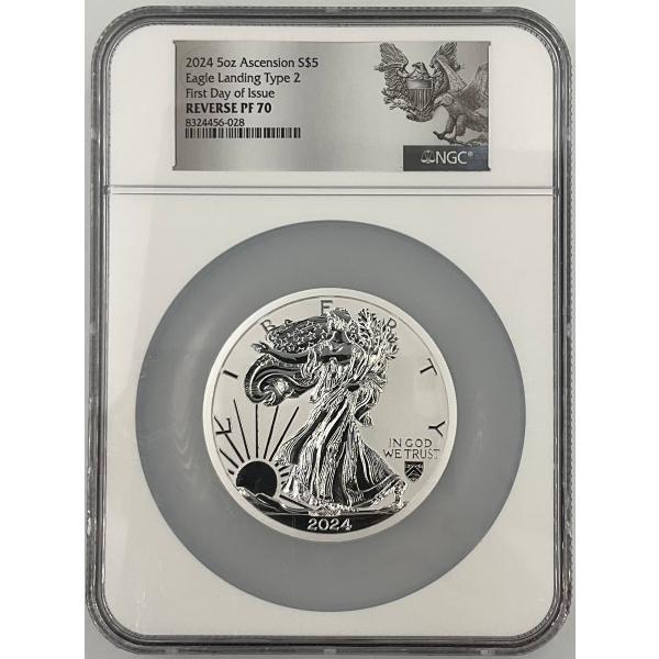 ◯商品名 2024年 アメリカ ウォーキング リバティ ５oz ５ドル 銀貨 イーグル NGC社鑑定 リバースプルーフ PF70 First Day of Issue/初日限定◯発行国 アメリカ合衆国◯発行年 2024年◯額面 ５ドル◯重量...