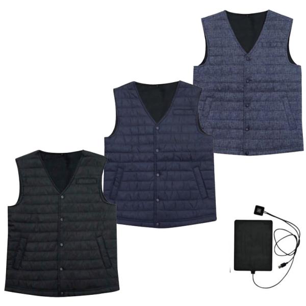 取り外し可能ヒーターパッド付き中綿ヒーターベストです。アウターとしても、スーツやジャケットのインナーとしての着こなしもできます。ヒーターパッドを取り外してお洗濯も可能です。【用途】●寒い日の屋内外作業に●作業着の下に。●アウトドアに。●取り...