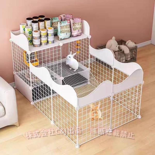 【2段階のスペース】この広々としたウサギの家には、リビングと睡眠のためのメインルーム、遊ぶためのサイドヤード、走り回るための1階があり、ウサギや他の小動物が伸びるスペースがたくさんあります。【引き出しのデザイン】優しい引き出しで、掃除がより...