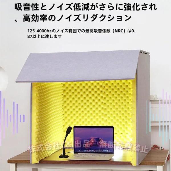 ■材質：ポリエステル防音材■サイズ：長さ80×幅80×高さ80ｃｍ■折りたたみサイズ：長さ80×幅80×厚さ25ｃｍ■組み立：一人で30秒組立可能です。（工具不要）※採寸方法違いより、多少の誤差がございますので、ご了承ください。※画像は実物...