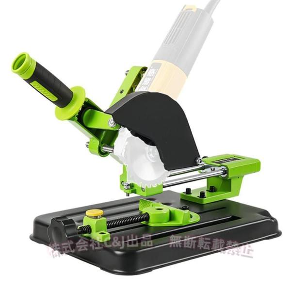 【お手持ちのディスクグラインダーを取り付けて】簡易切断機として使える。鉄筋・全ネジ、連続した切断作業に。角度切断可能、バイス付（４５°調整できる）、ハンドルすべり止め付【仕様】 取付可能機種：100mm、115mm、125mm 、本体サイズ...