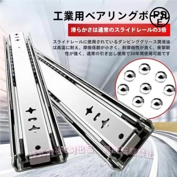 工業用スライドレール 250mm-1500mm 重量用引き出しスライド 伸縮式 スライドレール、ロック機能、簡単に解除が可能、頑丈な負荷重量120kg