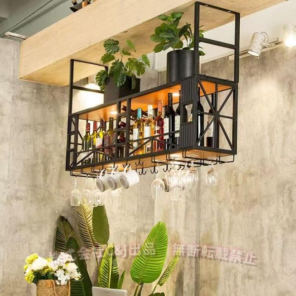 ワイングラスホルダー 家の装飾吊り下げ収納のキッチンワインラックの 天井ワインボトルホルダー、ぶら下がっているワイングラスホルダー、天井の装飾ワイングラ