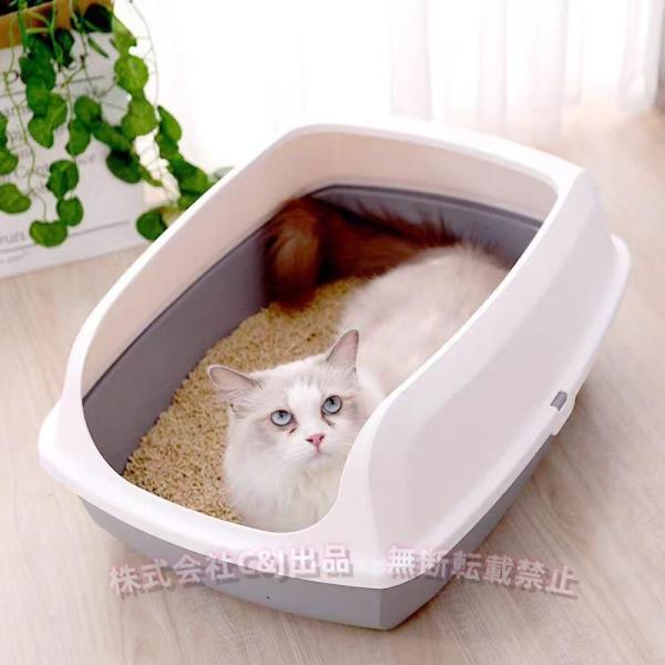 (OFT) Deep pan ジャンボ　(猫 ネコ トイレ 大きい ビッグ 飛び散り 飛散ガード 大きめ シンプル 大型 おすすめ おしゃれ 海外製)