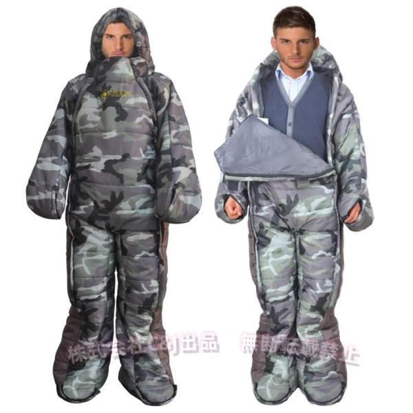 人型寝袋 動ける寝袋 M L 歩ける寝袋 シュラフ 車中泊 寝袋 冬 着るシュラフ 着る寝袋 着て 動く ねぶくろ 暖房節約 防寒着 保温 耐寒温度-5℃ 寝返りしやすい