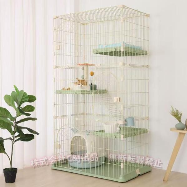 組み立て簡単・コンパクト】サイズ：（約）高さ133×幅76×奥行50cm 。扉サイズ：（約）幅35×高さ29cm 重量：15kg（約）。ジョイントをカチッと閉じるだけで組立できる。（工具不要） 子猫ちゃんでも柵の間から逃げ出せない幅狭フレー...