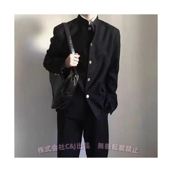 学生服上下セット男子制服学ラン詰襟ラウンド襟上着ズボン2点セットメンズジュニアボーイズスクールジャケットスラックスウエ