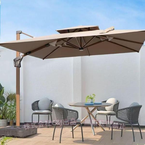 【2024新登場】ガーデンパラソル パラソル 大型 風に強い (約)直径220cm-270cm UVカット 撥水 角度調整 モダン おしゃれ ガーデンパラソルセット 庭?屋外