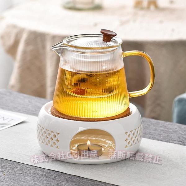 紅茶入れる道具、ティーポットウォーマー、450ml 耐熱ガラス ティーポット 茶こし付き ガラス 、保温 キャンドルウォーマー ティーウォーマン セット ティー 紅