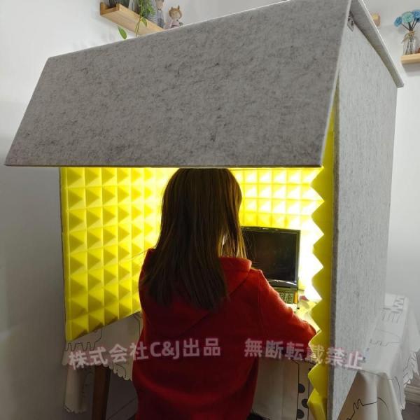 防音ボックス パーテーション 防音ブース 自宅 天板付き 幅76×奥行80×高さ80cm 簡易防音室 1人用 卓上 折りたたみ 組み立て式【12mmポリエステル繊維吸音パネ
