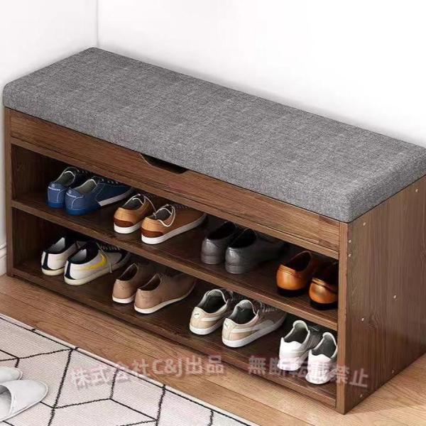 玄関ベンチ 玄関に靴を効率収納 玄関 腰掛け ベンチ 小物収納 靴箱ベンチ 下駄箱ベンチ 簡単組み立て 省スペース玄関 腰掛け おしゃれ 二段式靴収納 玄関 収納