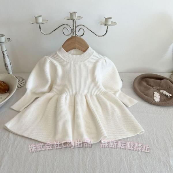 検索ワード：ニットワンピース ベビー キッズ 赤ちゃん 服 ロンパース ベビー服 幼稚園 子供服 レッド ベージュ ブラウン グレー ベビー服 女の子 ニットワンピース ふんわりスカート パフスリーブ ロンパース かわいい おしゃれ 新生児...