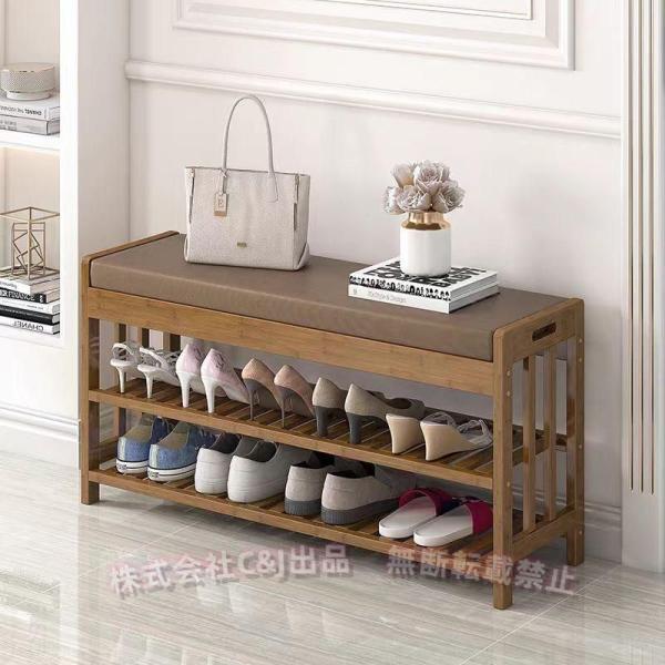 シューズラック 玄関ベンチ スツール 幅60cm 靴 収納 省スペース スリム収納 ベンチ 大容量 室内 椅子 玄関収納 座面クッション付き 靴入れ 収納スツール
