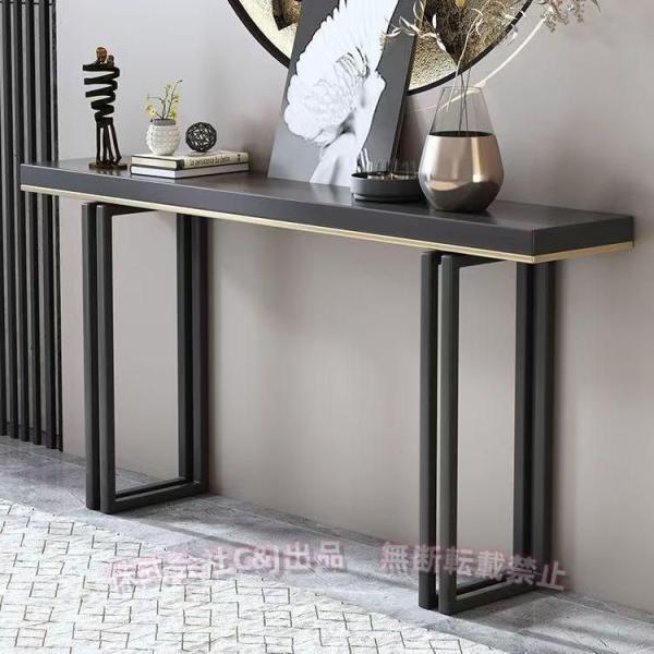 【高品質の構造】この多機能玄関テーブルは、い大理石板と高品質の金属フレームでできており、と耐久性の高い構造を作成し、とても高い安定性を確保します。スリムでおしゃれなコンソールテーブル！他にない温かみと質感が楽しめます。【おしゃれな大理石製の...