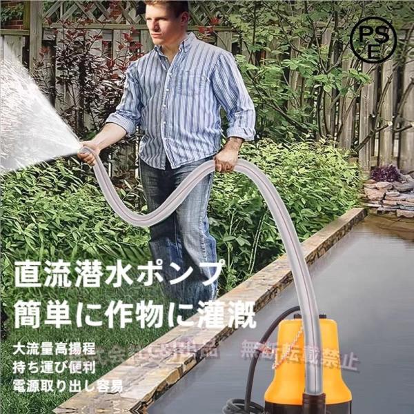 給水・排水ポンプ 水中ポンプ 海水対応 12V/24V 50W ビルジポンプ 電源コード2.5m 小型 静音 高圧 排水量4500L/H 電動