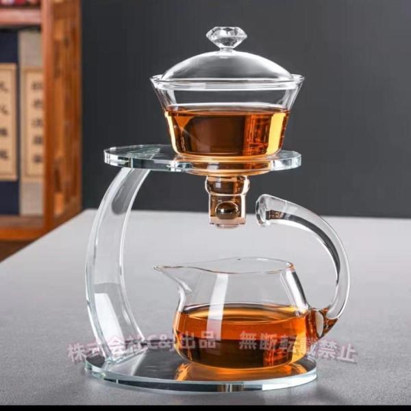 【自動給水】取り外し可能な注入器付きのガラス製ティーポットは、磁気的に水を引き出します。ハンドルはカバーボウルの底から遠く離れており、磁石の呼吸も水もありません。近くにあると水が出てきます。【ラグジュアリーギフト】結婚式、誕生日、家族の集ま...