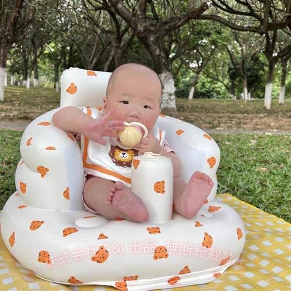 お部屋でもお風呂でもお外でもOK赤ちゃんにやさしい、やわらかチェア！エアポンプ内蔵で約2分ほどで簡単に空気が入れられます空気を抜けばコンパクトになるため、公園や旅行先、帰省の際にも手軽に持ち運べます低重心で倒れにくいため、安定感もあり赤ちゃ...