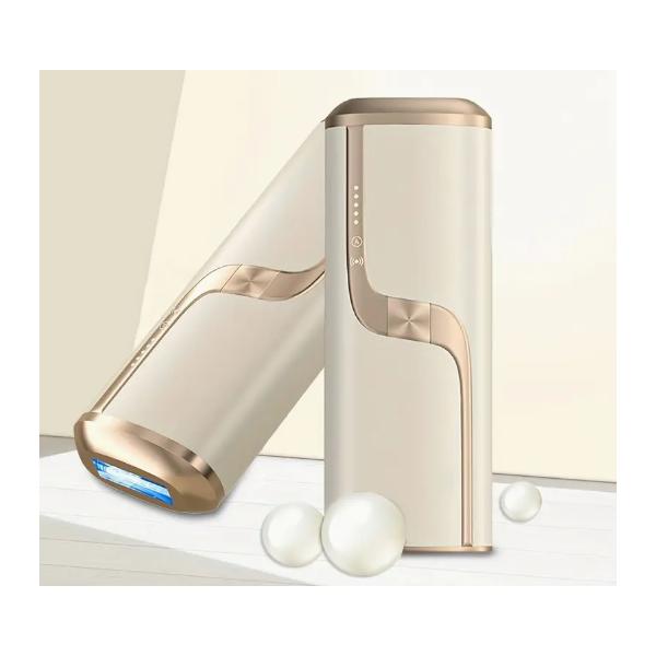 VIO互換無痛脱毛器、携帯用非防水無香ビキニエリアエピレーター、全身使用、ビキニラインケア  メタリック仕上げ 耐久性のある構造、ビキニトリマーカラー：ウォームホワイトサイズ：高さ15.5×幅6.4cm重量：本体約195ｇ照射回数：無制限照...