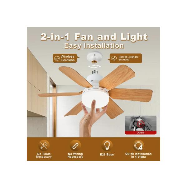 LEDライトとファン　リモコン付き！簡単設置！カラー:  ホワイト/木目調 、 ブラック/木目調、 ホワイト、ブラック、マルチカラー本体サイズ：約Φ42x H17cm電源モード: ハード配線動作電圧: 110V-240V■※海外輸入商品によ...