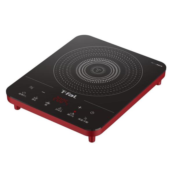 【商品名】　ティファール 卓上IH調理器 卓上IHコンロ 1400W タッチパネル 6つの調理プログラム 「フルフラットIH リーガルレッド」 IHコン 【商品説明】　・6つの調理プログラムで自動温度管理。（「湯沸かし」「煮る」「鍋」「炒め...