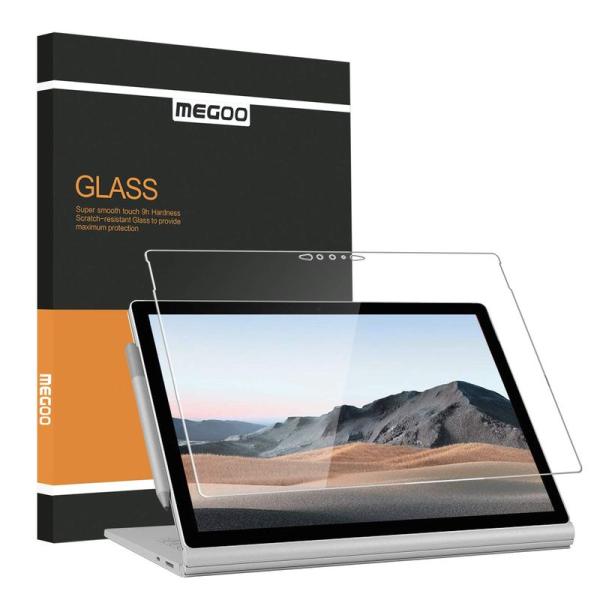 【商品名】　MEGOO Microsoft Surface Book 3/2 専用保護フィルム 強化ガラス 全面保護 9H硬度 自動吸着 気泡レス 高透 【商品説明】　・?対応機種：Microsoft Surface Book 3/2, 1...