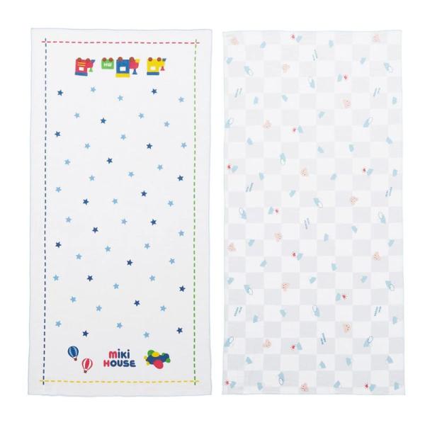 【商品名】　 ミキハウス ガーゼタオルセット 沐浴 お風呂 ガーゼ タオル 2枚組 綿100％ 日本製 35×70cm 出産準備 男の子 女の子 ベビー 【商品説明】　・●サイズ：35×70cm●ピンク： 桜 × うさぎ 柄 ＆ 花 × う...