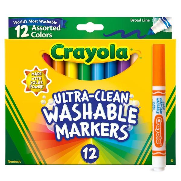 【商品名】　クレヨラ (Crayola) マーカー 水で落とせるマーカーペン 12色 太字 正規品 587812 【商品説明】　・【こんな方にオススメ】洗い流せるマーカーで、子供たちにのびのび自由にお絵かきを楽しんでほしい方・【サイズ】長さ...