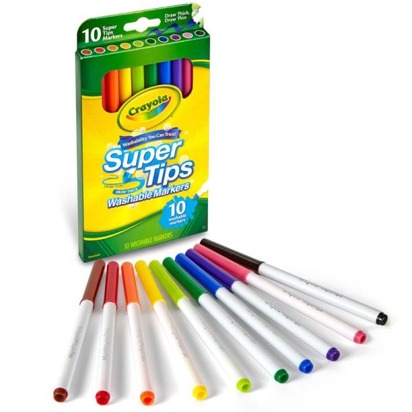 【商品名】　クレヨラ (Crayola) マーカー 水で落とせる マーカーペン10色 Super Tips 正規品588610 【商品説明】　・【こんな方にオススメ】洗い流せるマーカーで、子供たちにのびのび自由にお絵かきを楽しんでほしい方・...