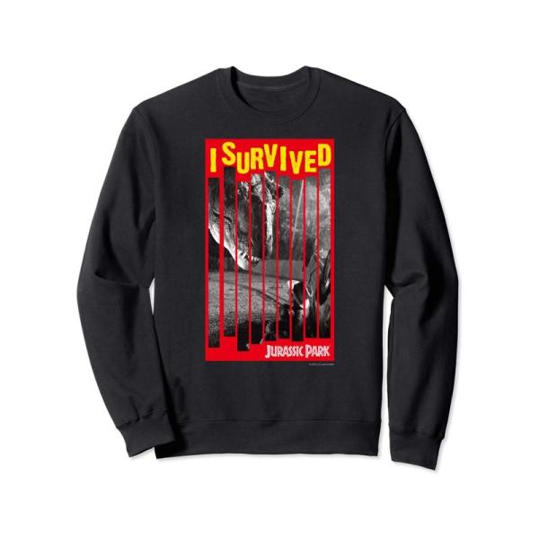 【商品名】　シュラシック・パーク I SURVIVED トレーナー 【商品説明】　・Tレックスと対峙する名シーンをグラフィカルに落とし込んだデザインです！・公式ライセンス商品です。・素材構成: 杢グレー: 93% 綿, 7% ポリエステル;...