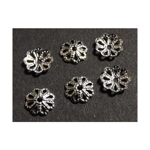 ビーズパーツ　ビーズキャップ　30個入り　p-002〜商品詳細〜サイズ・・・６mm〜８mm用カラー・・・ロジウム