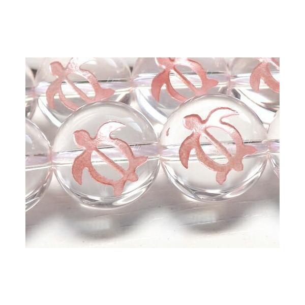 【天然石卸】水晶　ピンク　　ホヌ彫り　 8ｍｍ　一粒売り〜商品詳細〜水晶　ピンク　　ホヌ彫り　 8ｍｍ　一粒売り　サイズ　　8mm水晶にピンクのホヌが彫刻されています。