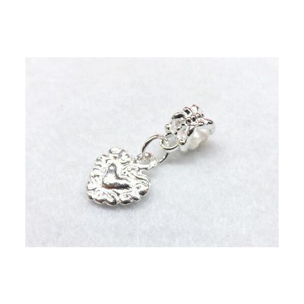 カン付チャーム　3個入り　cha-0150 〜商品詳細〜サイズ・・・約14.5×13ｍｍカラー・・・白銀