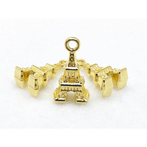 エッフェル塔　チャーム　ゴールド　3個入り　cha-0326〜商品詳細〜サイズ・・・約15.5×8.5ｍｍ　　カラー・・・ゴールド