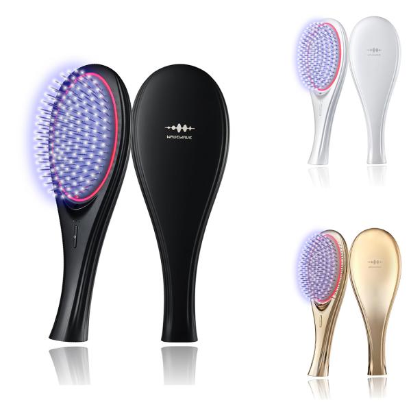 EMSを効率よく伝えるクッション・146本のピンの柔軟性とクッションの弾力でEMSの電動力がおのずとUP！・EMSとマイクロカレントを交互に送り出し、固まりがちな頭皮をめぐらせます。 美容ケアに特化したクッションブラシ・146本の柔らかいピ...